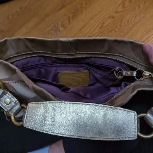 Coach | Bags | Coach Gold Shimmer Handbag | Poshmark